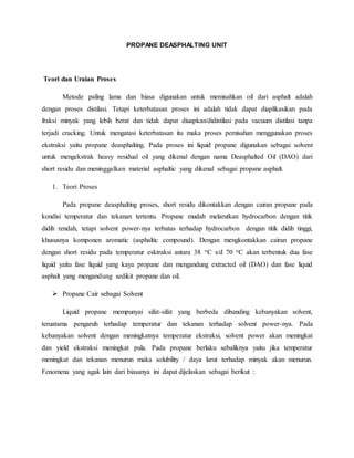 Propane deasphalting unit | DOCX