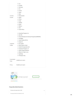 Propane Market Outlook 2031 | PDF