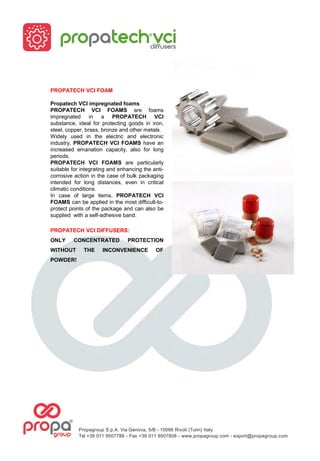 Diffuser with anticorrosive mini tablets Propatech vci noxy | PDF