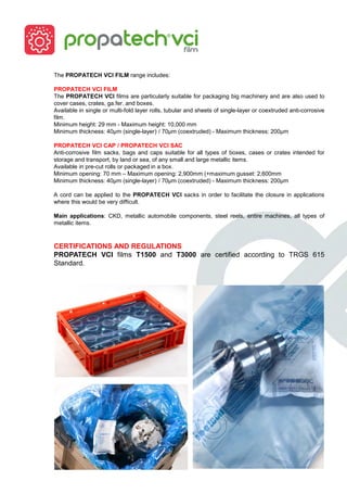 Co-extruded anticorrosive Propatech vci film | PDF | Chemistry | Science