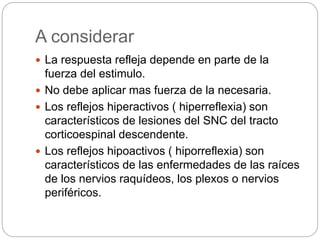 Exploración de Reflejos tendinosos profundos | PPTX