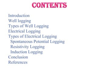Prospecting of electrical logging method | PPT | Geology | Science