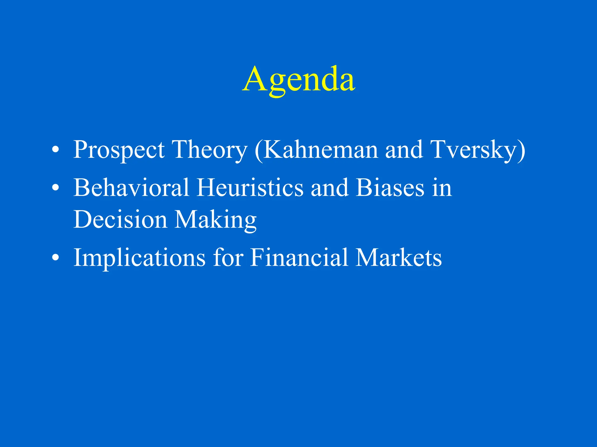 Propect Theory behavioral finance rik averse | PPT
