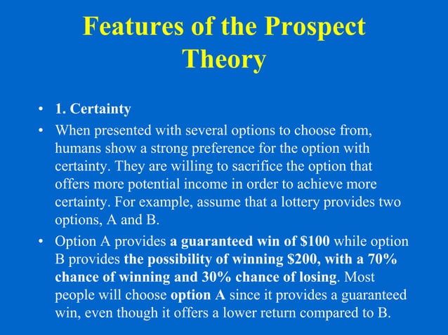 Propect Theory behavioral finance rik averse | PPT