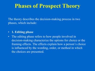 Propect Theory behavioral finance rik averse | PPT
