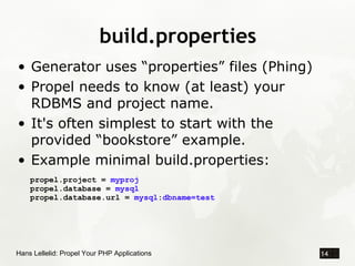 Propel Your PHP Applications | PPT