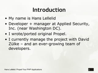 Propel Your PHP Applications | PPT