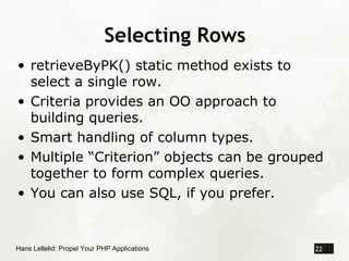 Propel Your PHP Applications | PPT