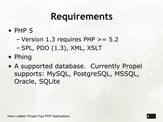Propel Your PHP Applications | PPT