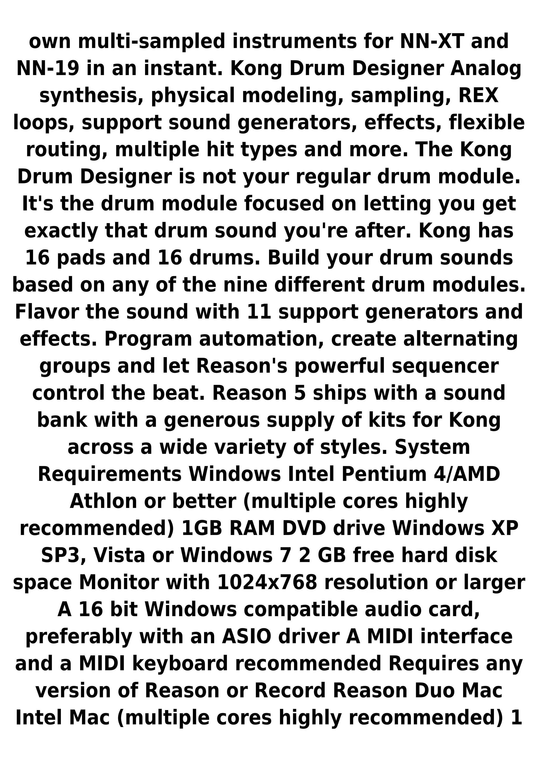 Propellerhead reason 5 [old version] | PDF