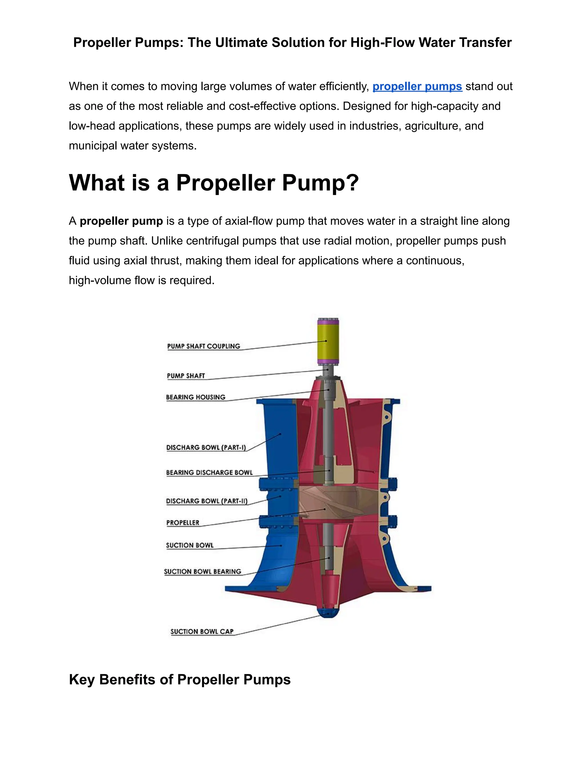 Propeller Pumps: The Ultimate Solution for High-Flow Water Transfer | PDF