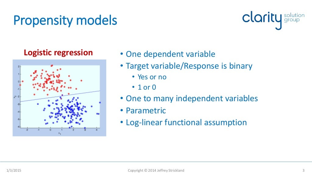 Propensity models with logistic regression clarity