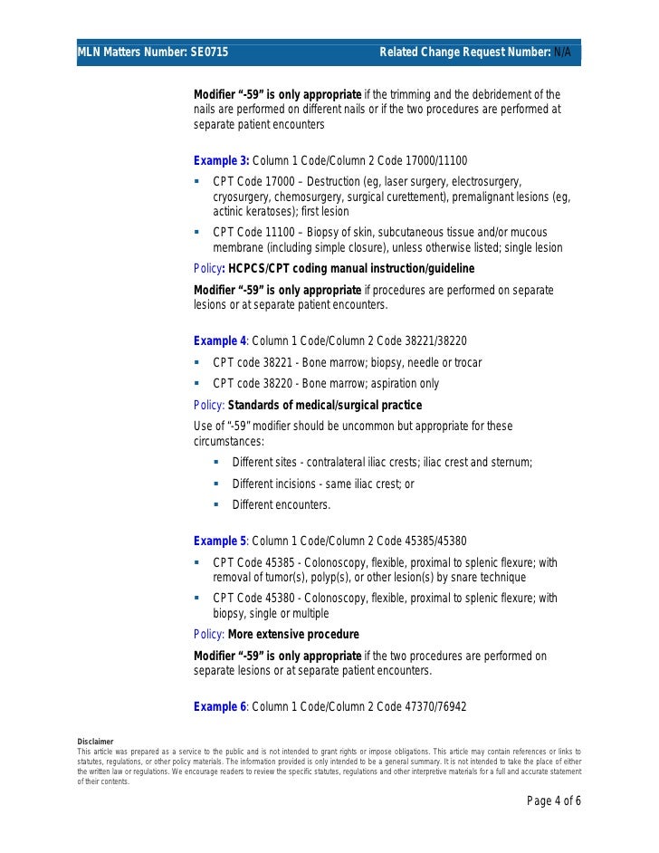 Proper Use Of Modifier 59