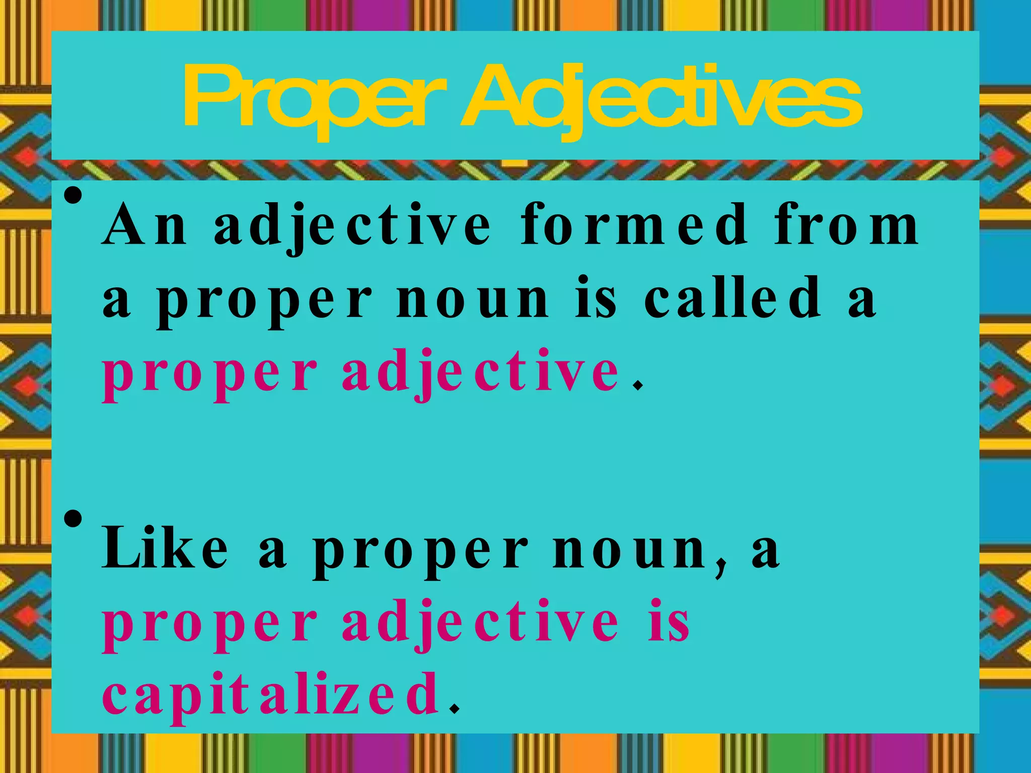 Proper Adjectives | PPT