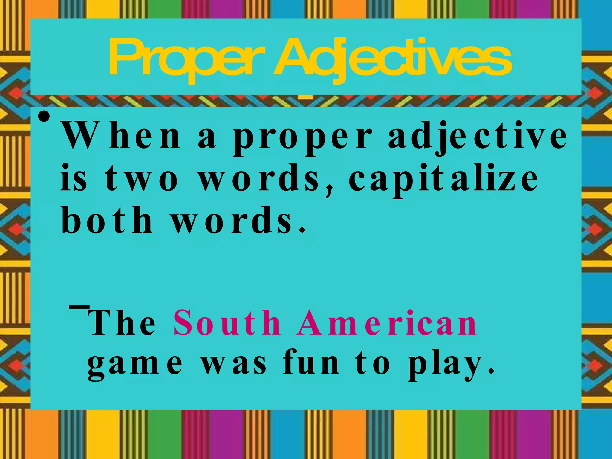 Proper Adjectives | PPT