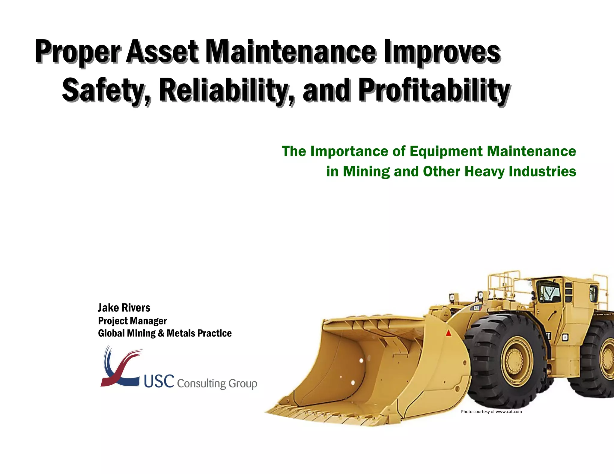 Proper Asset Maintenance Improves Safety, Reliability, and ...