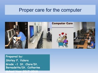 Proper care for the computer gr.1 - 1 | PPT
