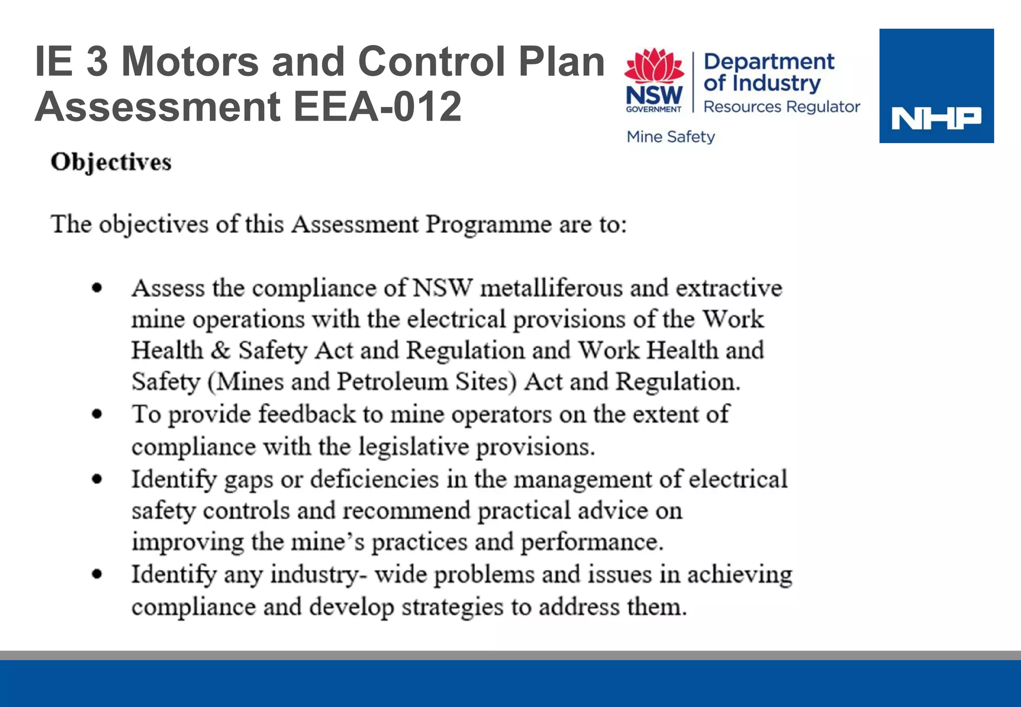 Proper control plan assessment and the impact of high efficiency motors ...