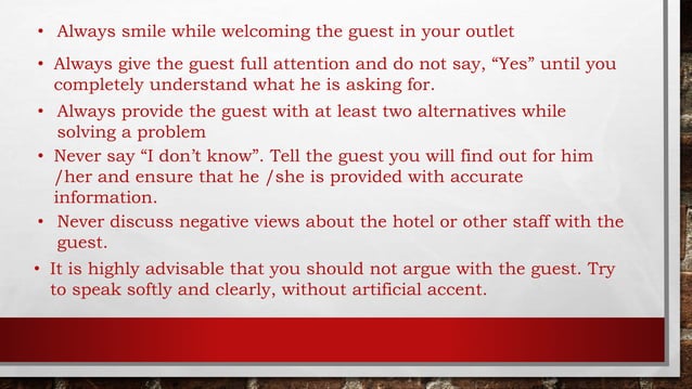 Proper etiquette and manners (Hotel Employee) | PPTX | Hotels and ...