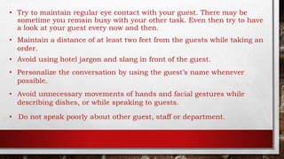 Proper etiquette and manners (Hotel Employee) | PPTX