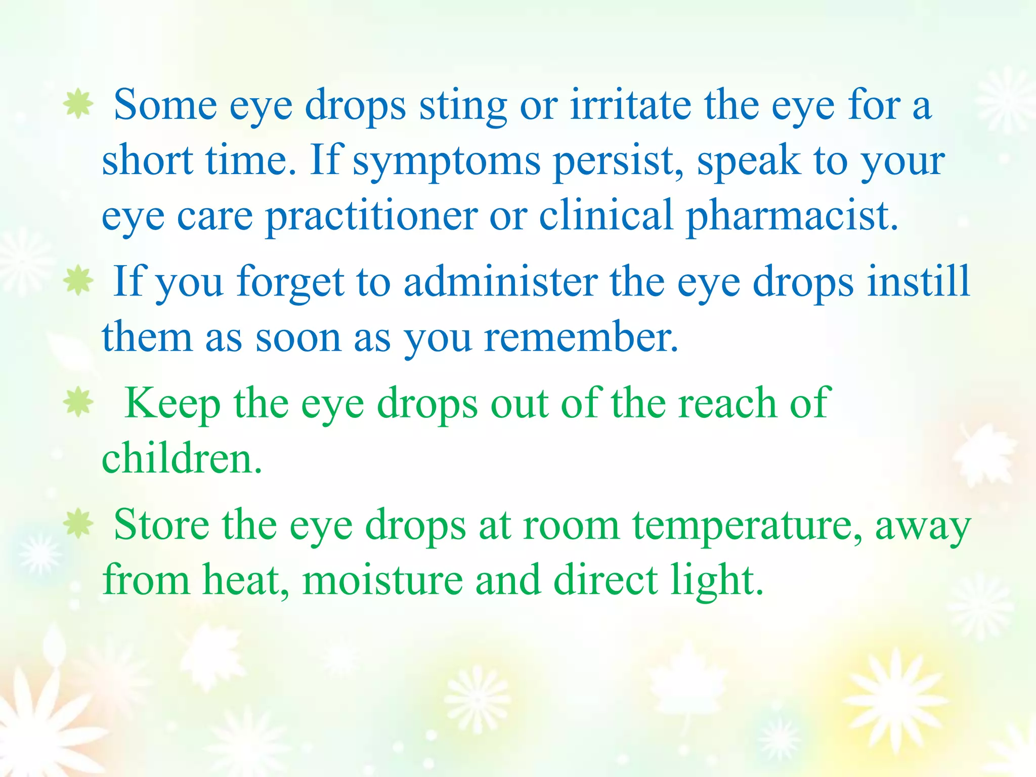 Proper eye drop administration technique | PPTX