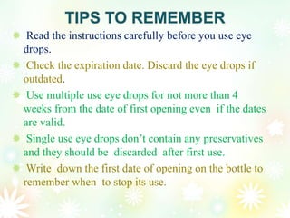 Proper eye drop administration technique | PPT