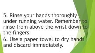 Proper hand washing for the grade 8 lesson in caregiving | PPTX