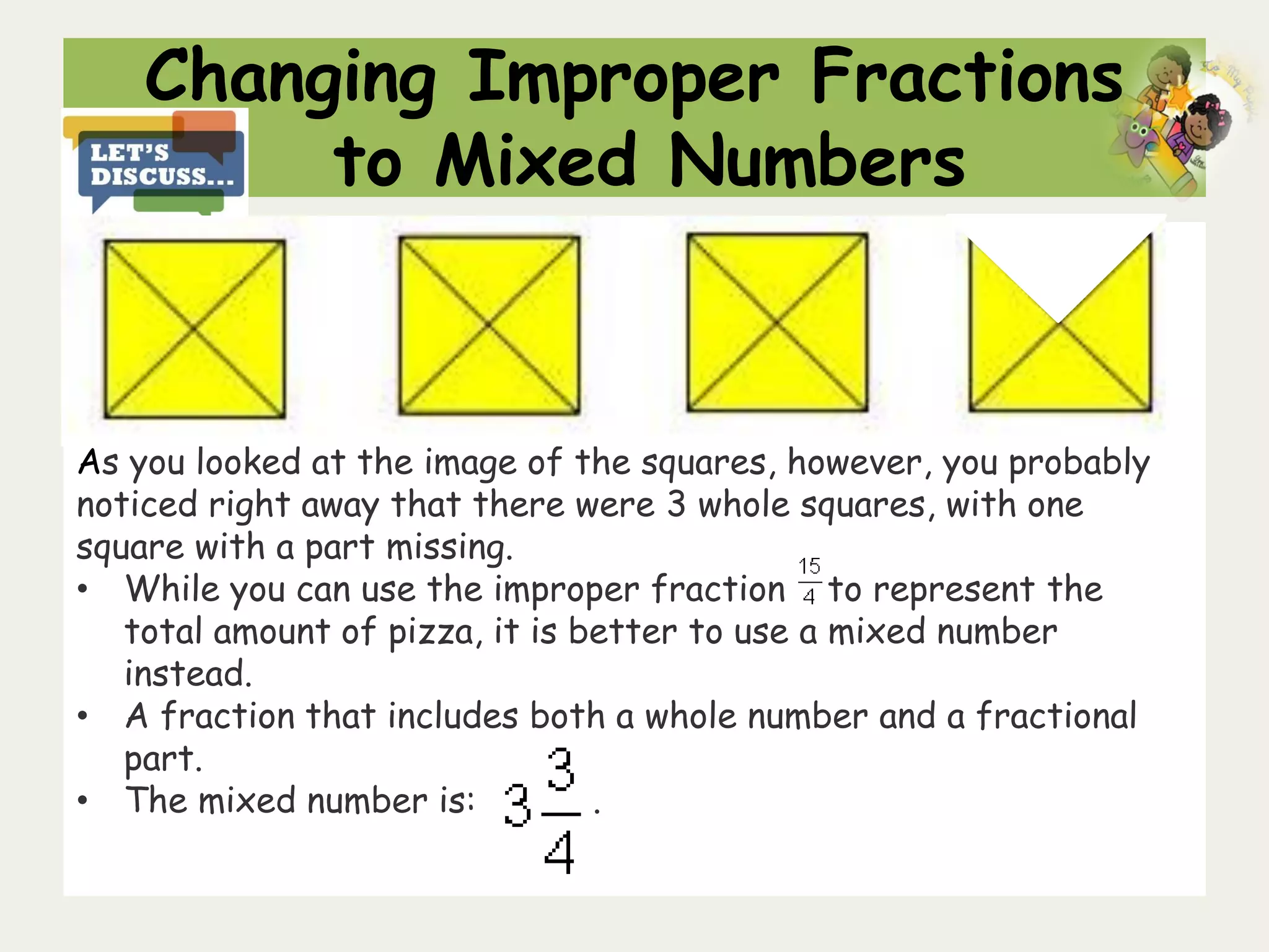 Proper; Improper & Mixed Number Fractions | PDF
