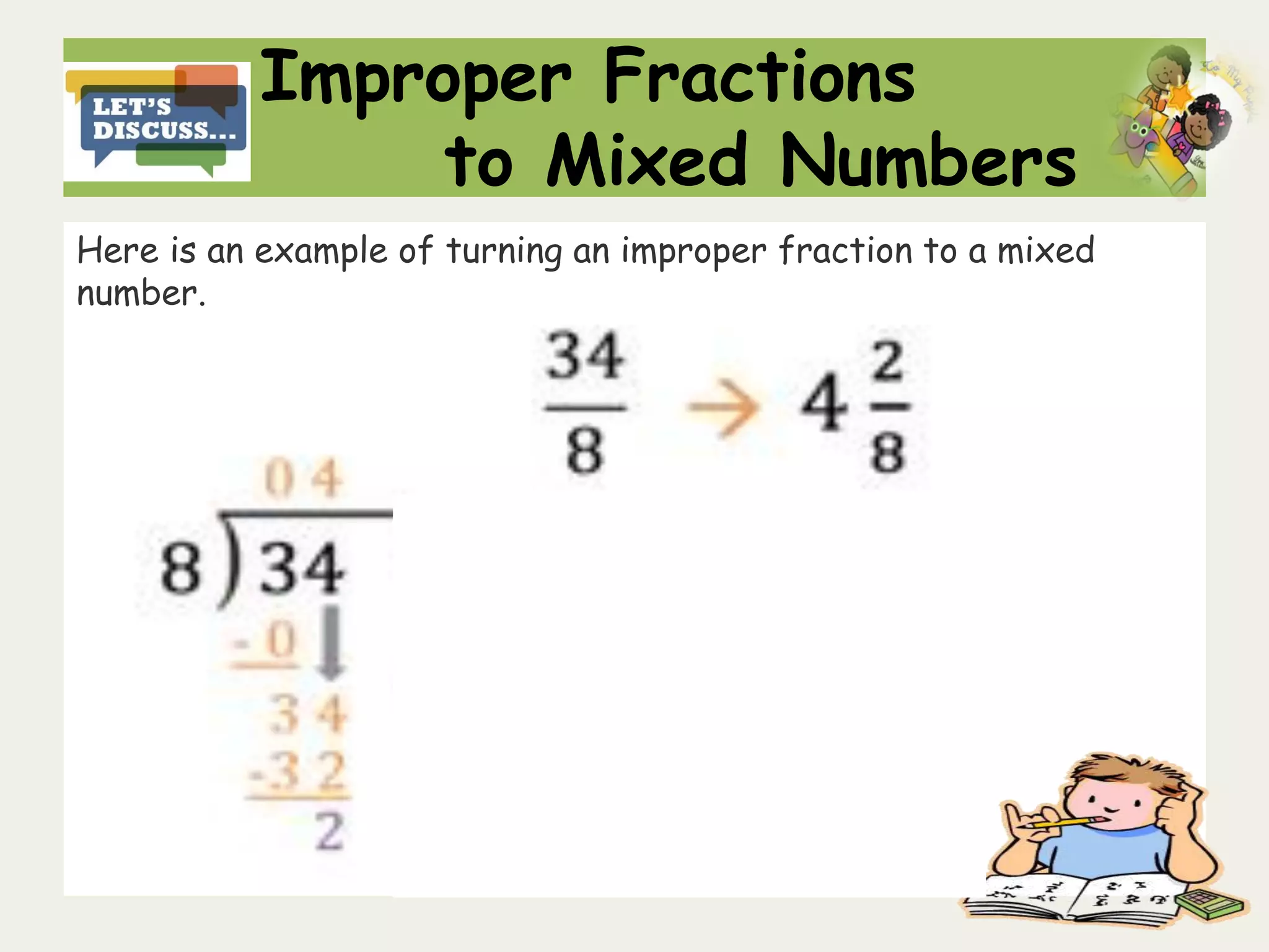 Proper; Improper & Mixed Number Fractions | PDF