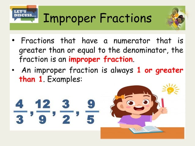 Proper; Improper & Mixed Number Fractions | PDF | Food & Drink