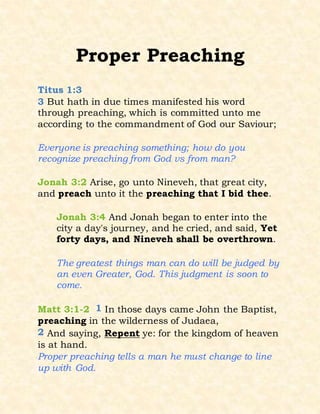 Proper Preaching | DOCX | Christianity | Religion & Spirituality