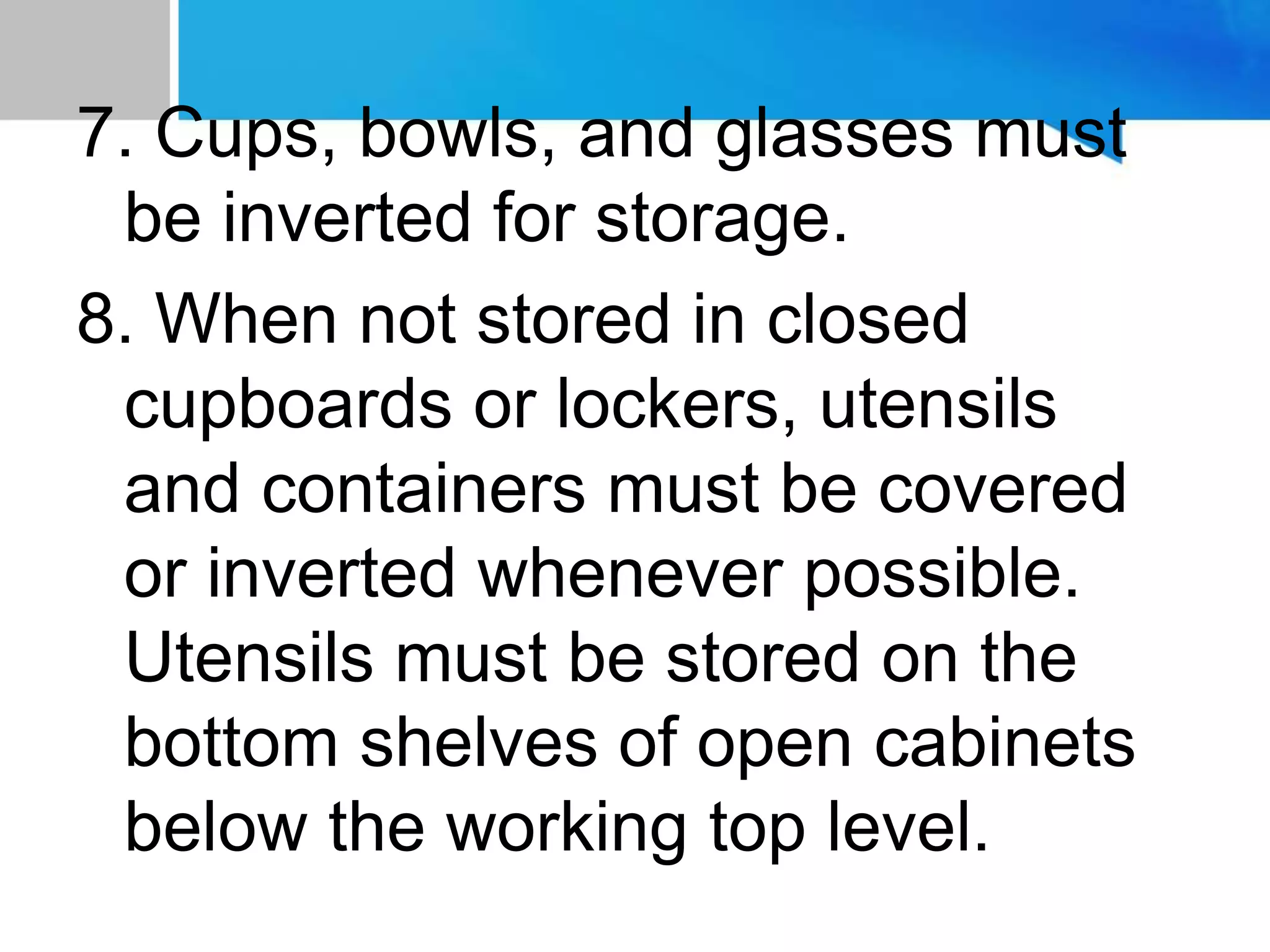 Proper storage of kitchen tools and equipment | PPT