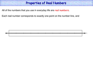 Properties of Real Numbers | PPT