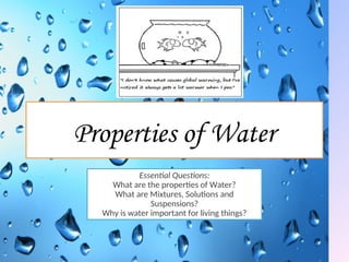 Properties-of-Water- in chemistry and ideas | PPT