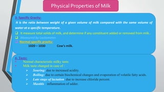 Milk, Physical Properties and milk fat | PPTX