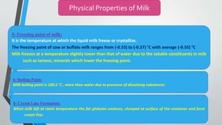 Milk, Physical Properties and milk fat | PPTX