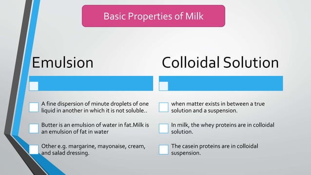 Milk, Physical Properties and milk fat | PPTX | Chemistry | Science