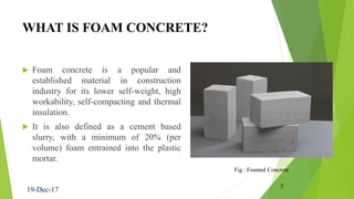 Foam Concrete(properties&applications) | PDF