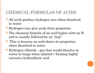 Properties of Acids and Bases and its chemical reaction | PPT