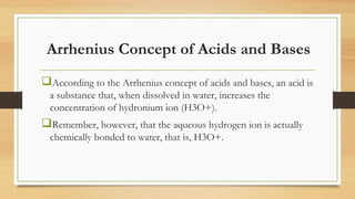 properties of acids base and the law given by scientists | PPT