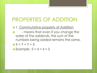 Properties of addition | PPTX