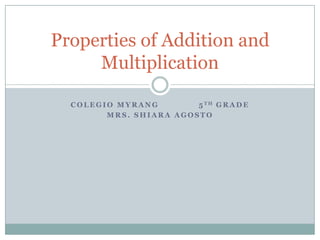 Properties of addition and multiplication | PPTX