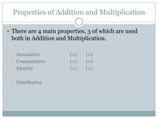 Properties of addition and multiplication | PPTX