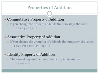 Properties of addition and multiplication | PPTX