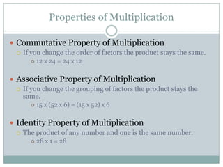 Properties of addition and multiplication | PPTX