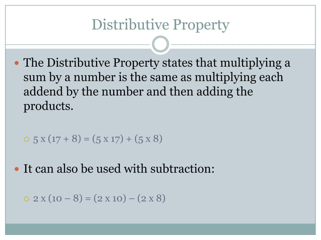 Properties of addition and multiplication | PPTX