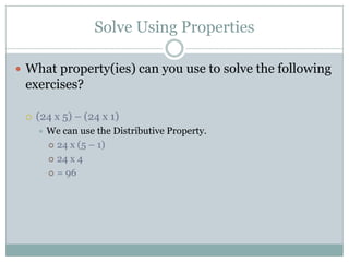 Properties of addition and multiplication | PPTX