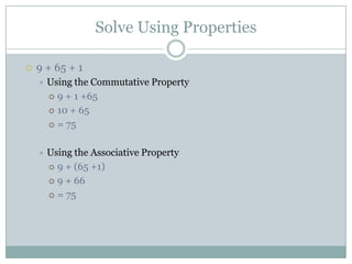 Properties of addition and multiplication | PPTX
