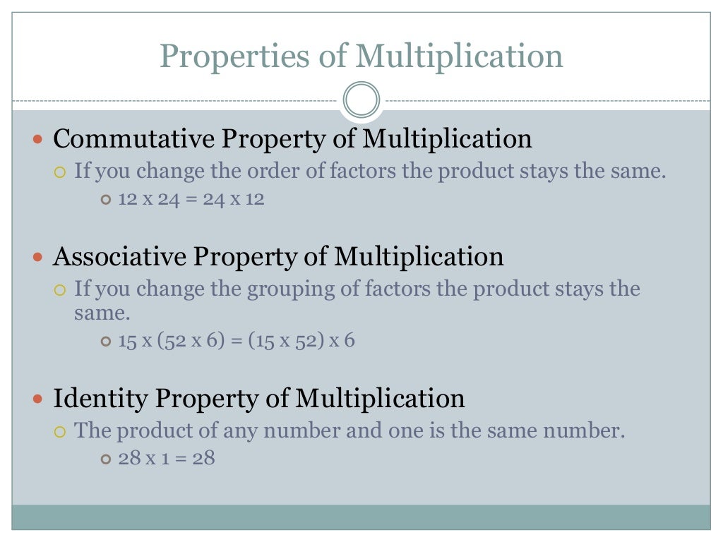 Properties of addition and multiplication