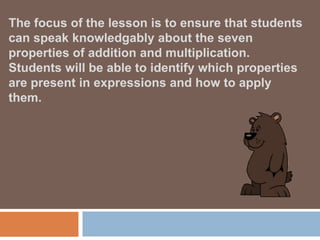 Properties of addition & multiplication | PPTX